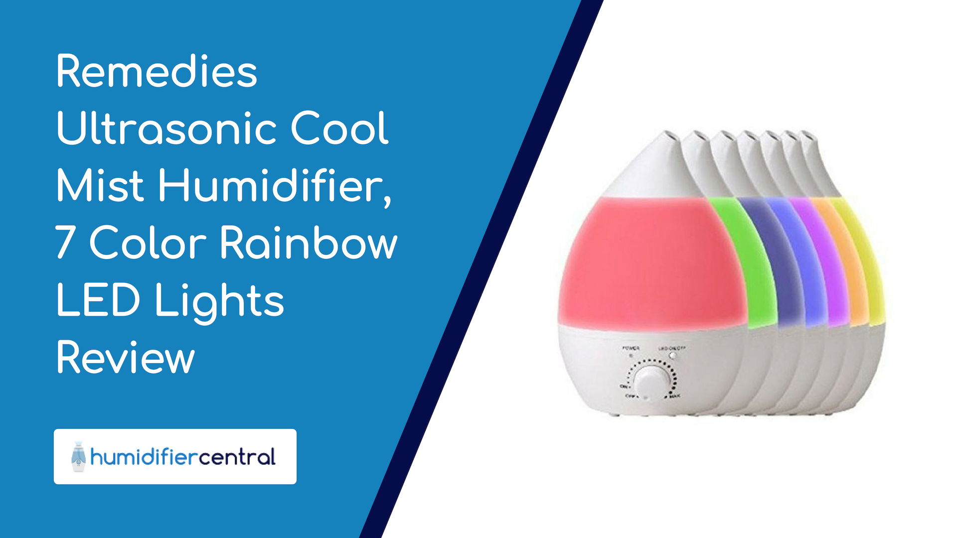 Remedies Ultrasonic Cool Mist Humidifier, 7 Color Rainbow LED Lights ...